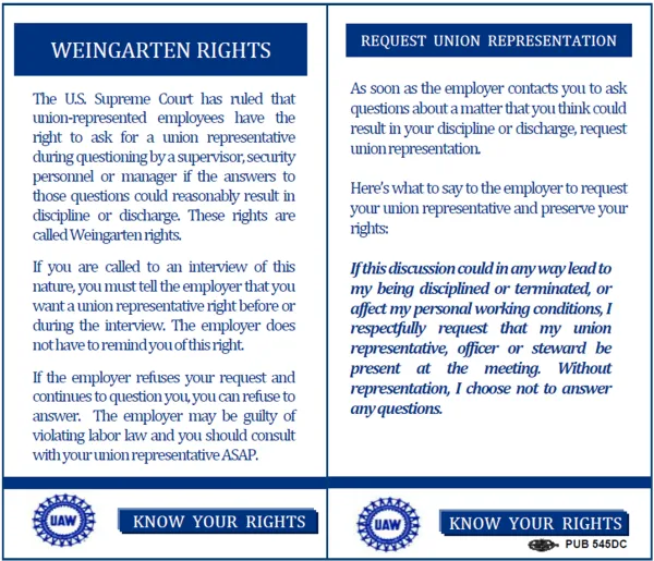 Weingarten Rights | UAW Local 1166